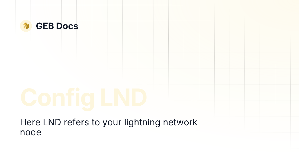 Config LND | GEB Docs